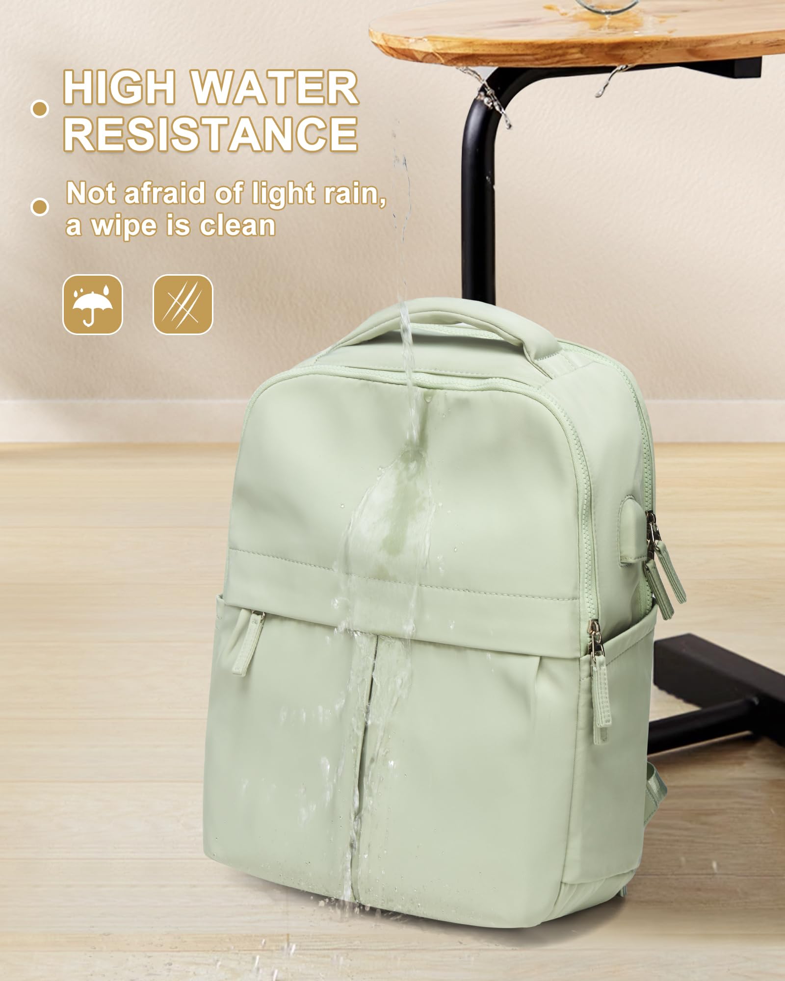 suratio Laptop Backpack for Women Gym Backpack Casual Daypack Backpacks Travel Backpack for Traveling on Airplane Work Backpack for Men Lightweight Computer Backpack College Teacher Backpack Bag Green