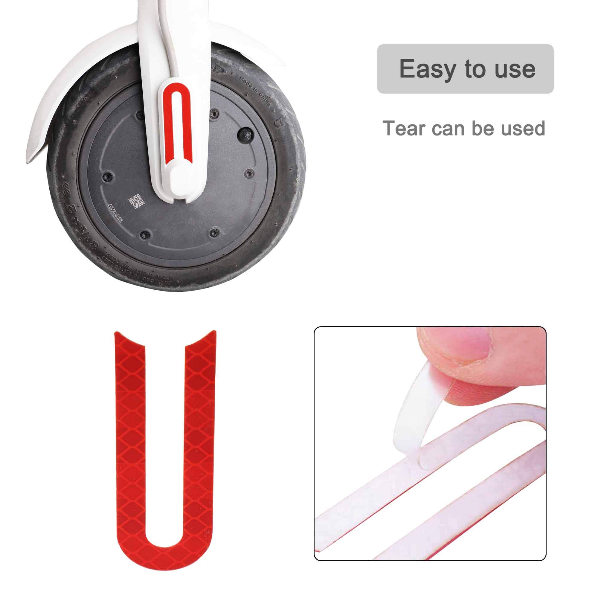 TOMALL Reflective Strip Sticker Front & Rear Wheel Rubber Sticker Red for Xiaomi Mijia M365 Sticker Scooter Replacement Parts Accessories