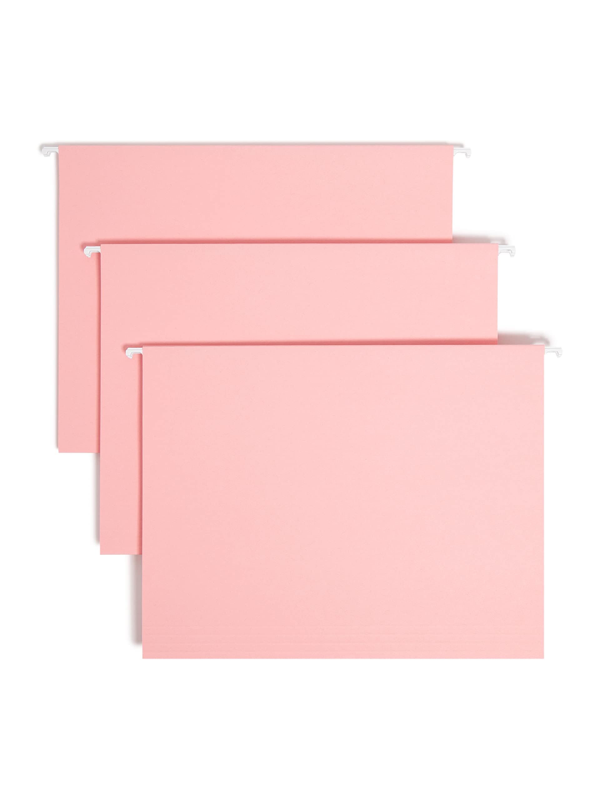 Smead Standard Hanging File Folders, 25 Count, Pink, 1/5-Cut Adjustable Tabs, Letter Size (64066)
