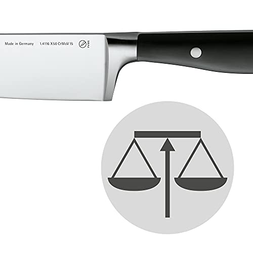 WMF Knife Block with 6 Pieces Grand Class Performance Cut Double Serrated Blade Made in Germany Forged Special Blade Steel - Stainless Steel Rivets Plastic Handles Knife Block of Bamboo
