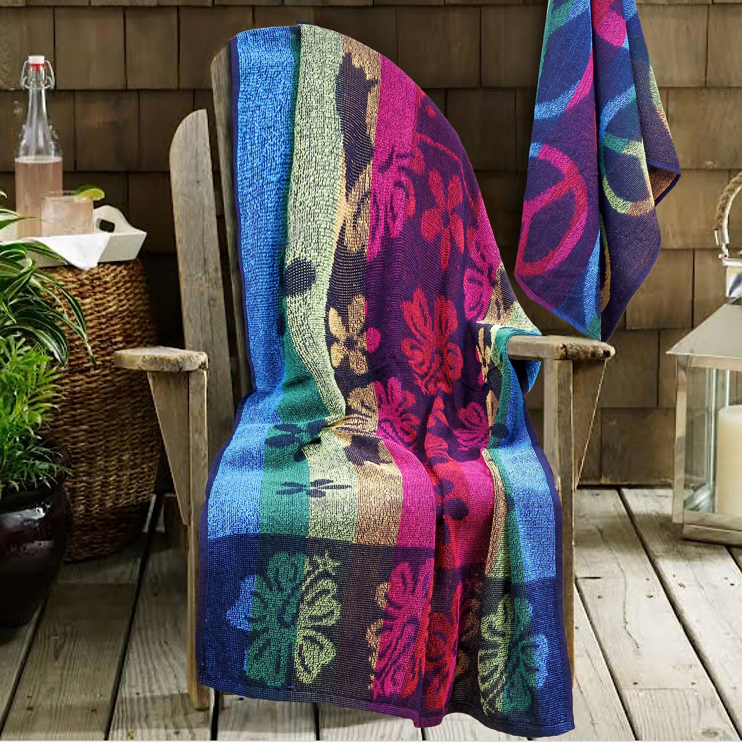 Terry Multi Towel and Hotel Pool Towel | Soft Oversized Towel Pack of 6 Pieces Extra Large (30 X 60 inches) (Assorted Designs)