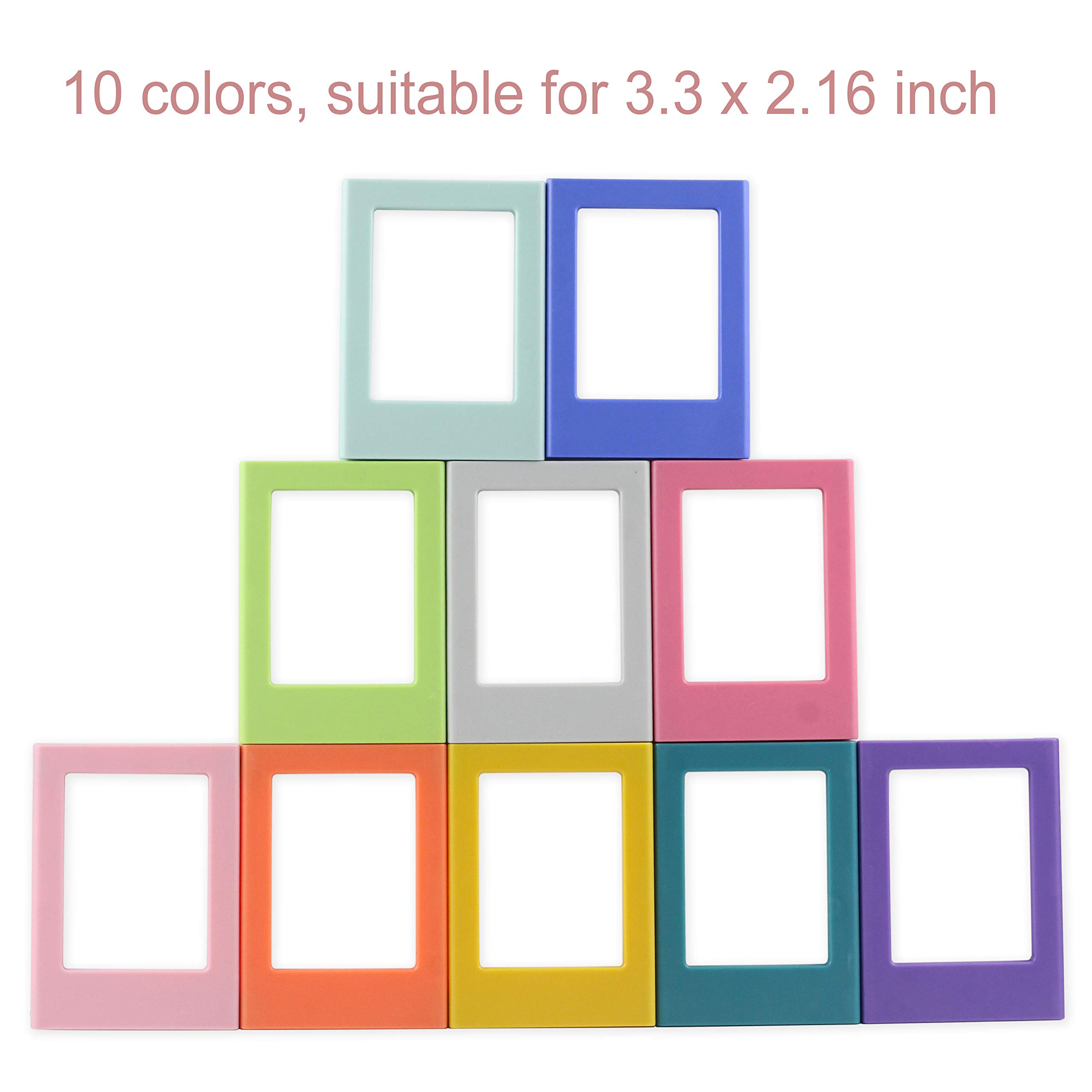 YUESUO 10 Pack Mini Magnetic Picture frame, 2x3 Refrigerator Magnet Photo Frame for Fujifilm Polaroid Instax Mini, Small Picture Holder for Fridge Table Locker Whiteboard