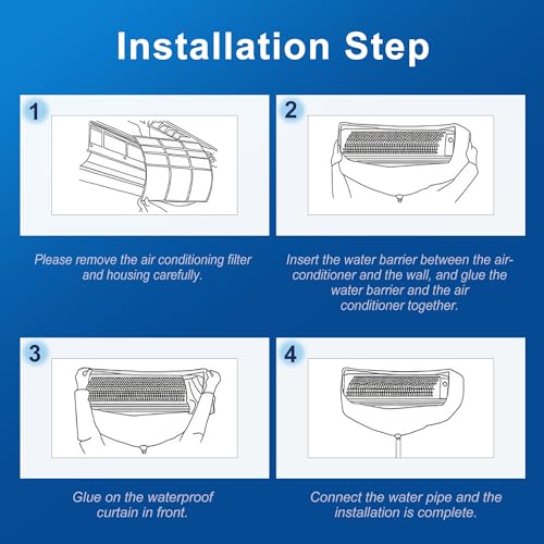 WANOSS Split Air Conditioning Cleaning Cover Bag with 10ft Water Pipe and Drain Outlet, Two Sides Support Plates Waterproof Panels Wall Mounted Air Conditioner Service Bag
