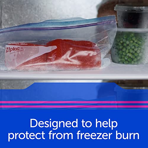 Ziploc 2 Gallon Food Storage Freezer Bags, Grip 'n Seal Technology for Easier Grip, Open, and Close, 10 Count