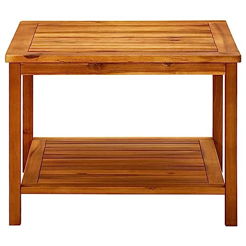 QJBSAVVA Coffee Table 23.6"x23.6"x17.7" Solid Acacia Wood,Bedside Tables Side Tables End Tables Entrance Tables Suitable for Meeting Rooms, Reception Rooms, Offices