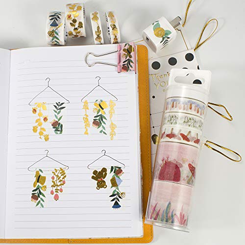 Washi Tape Set,Decorative Washi Masking Tape Set for DIY Craft, Gift Wrapping, Bullet Journal, Planner, Scrapbooking 17 Rolls*16.5ft(Washi Tape -Style 1)