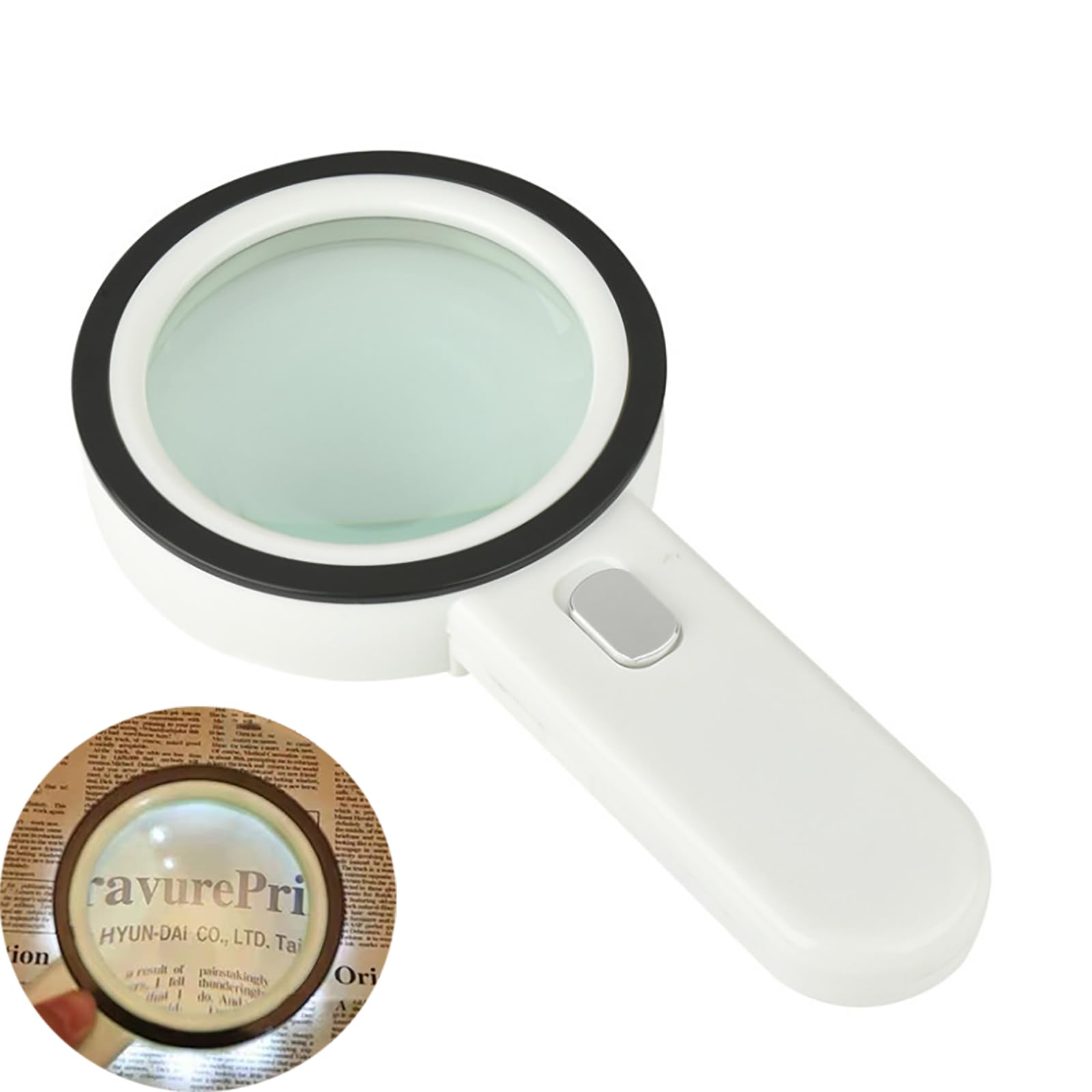 TWINBOSTER Magnifying Glass with Light, Magnifier 20X Handheld Illuminated Lighted Magnifier with 12 LED Lights for Seniors Reading, Stamps, Map,Repair, Observe Plants,Inspection, Macular Degeneration