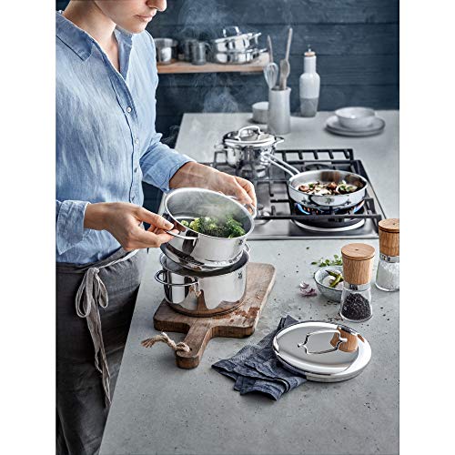 WMF Sauce pan Ø 12 cm Approx. 0,7l Mini Stackable Pouring Rim Cromargan, One, Grey