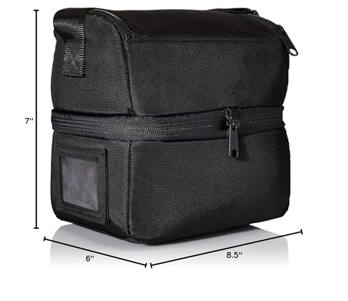 Vera Bradley Women's Recycled Lighten Up ReActive Expandable Lunch Cooler Lunch Bag, Black, One Size