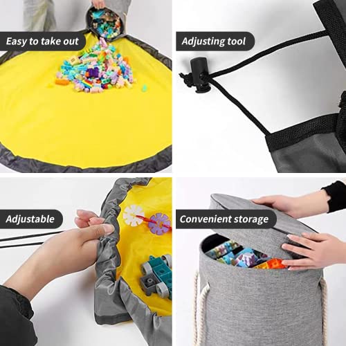 TYUI SlideAway Toy Storage Organizer & Play Mat·-Drawstring Playmat Play Mat-Building Bricks Toy Storage Organizer - Tidy with Ease-Toy Basket toy storage bags for Toy Bricks