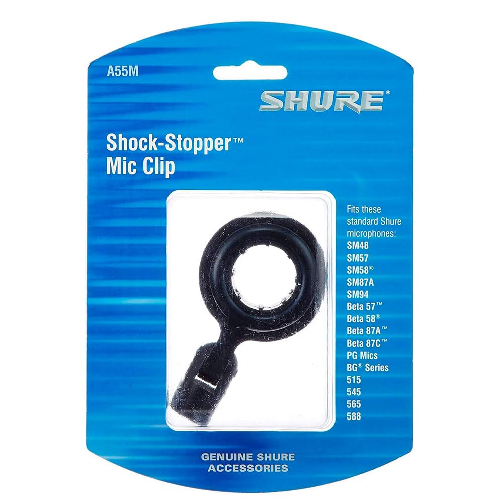 Shure A55M Shock Mount Microphone Clip - Shockstopper Isolation Mount and Adapter for for Handheld Mics with 3/4" (25-30mm) Barrel Diameter including Shure models SM, KSM, Microflex and more
