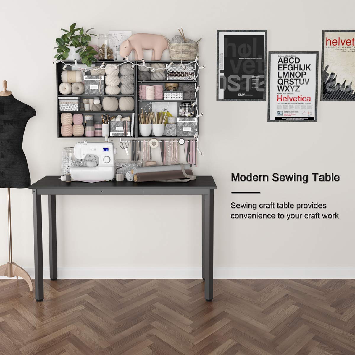 WeeHom 55" Dining Table, Kitchen Table Small Desk for Dining Room, Living Room, Home Office