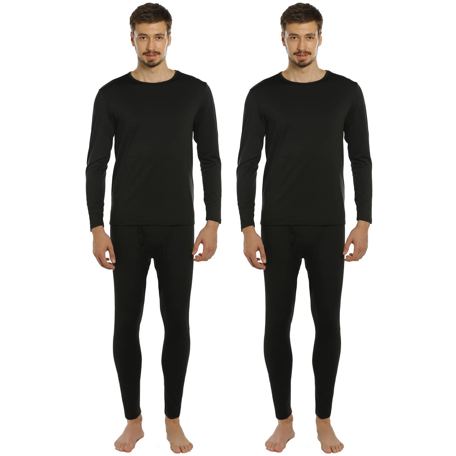ViCherub Men's Thermal Underwear Set Fleece Lined Long Johns Winter Base Layer Top & Bottom 2 Sets for Men