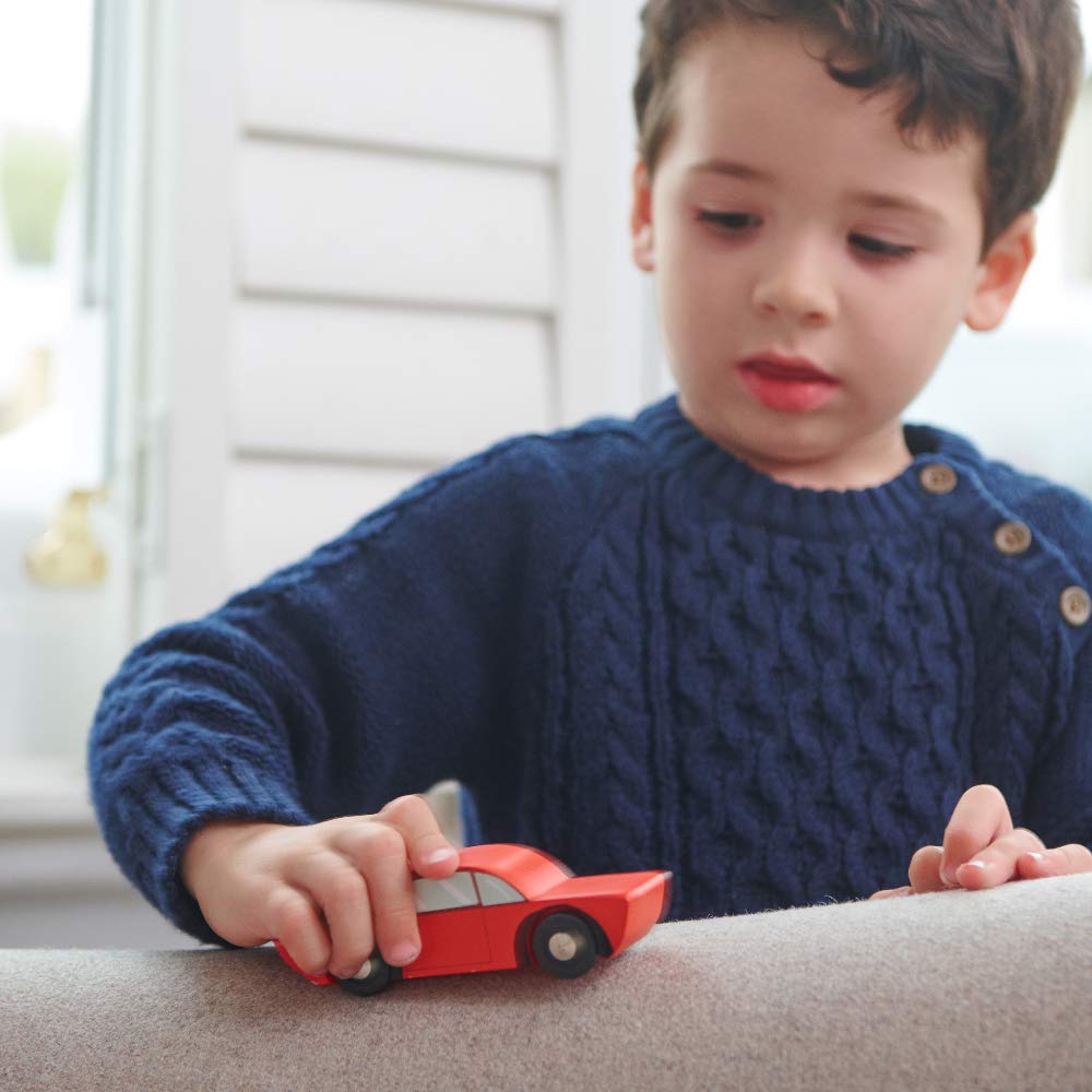 Tender Leaf Toys - Retro Cars - Three Vintage Solid Wood Super Car Set Made with Premium Quality Materials - Encourages Imaginative Roleplay and Develops Fine Motor Skills for Children 3+