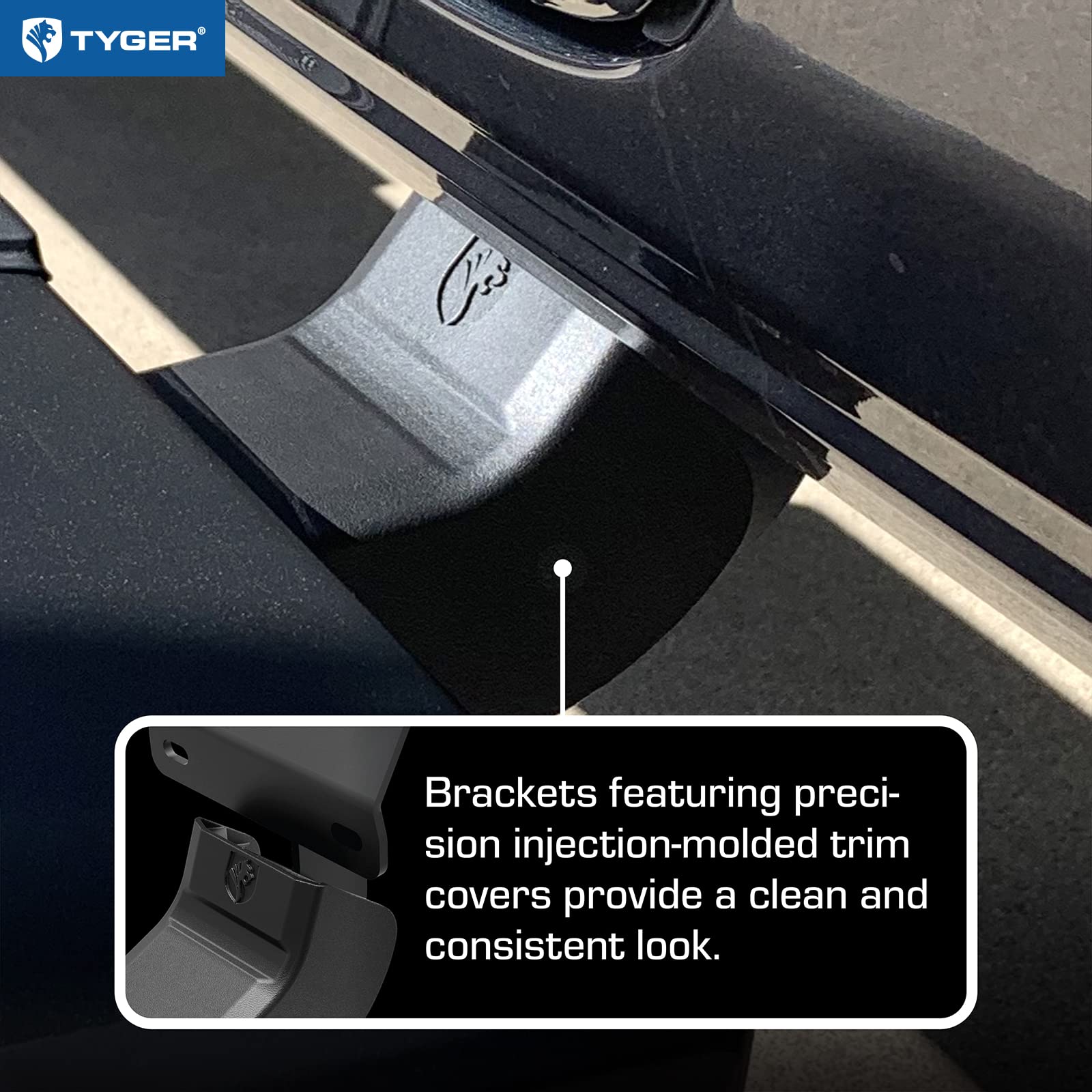 Tyger Auto 5" Riser Running Boards Compatible with 2019-2023 Ford Ranger | Supercrew Cab | TG-RS5F50358 | Side Step Rails Nerf Bars