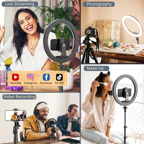 UBeesize 12β Selfie Ring Light with 62β Extendable Tripod Stand & Remote, LED Circle Light with Phone Holder for Video Recording/Makeup/Content Creator (YouTube/TikTok/Twitch), Phone, Camera & Webcam