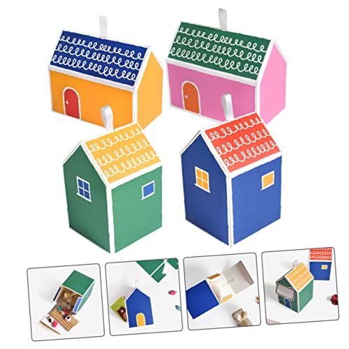 ULTECHNOVO 32 Pcs Candy Cookie Box Christmas Gift Bags Candy Holder Sugar Cookies Small Packaging Supplies Candy Container Handheld Present Bags Gift Packing Cases Paper Biscuit Multifunction
