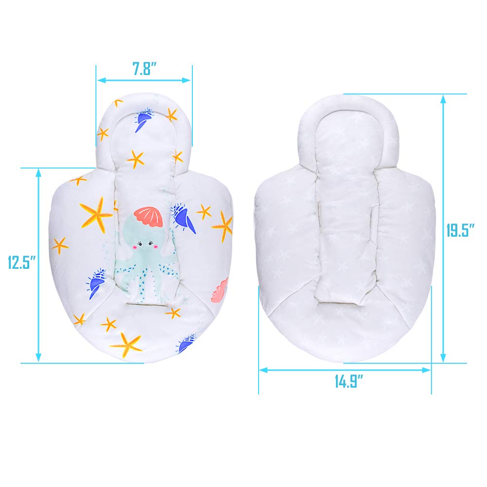 Topwon Newborn Infant Support Cushion Liner Body Support Pillow for Baby Swing/Bassinet(Octopus)