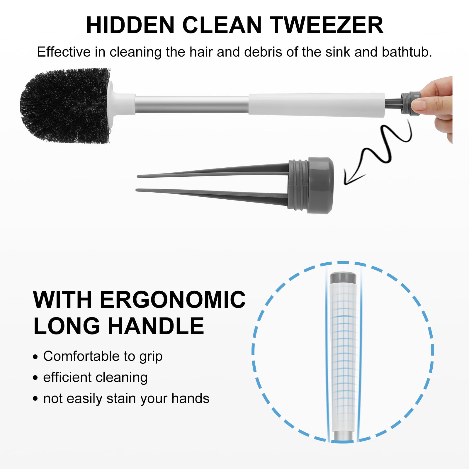 SetSail Toilet Brush and Holder, Automatic Bowl Brushes for Bathroom Ventilated Cleaner Scrubber Cleaning, White-pp