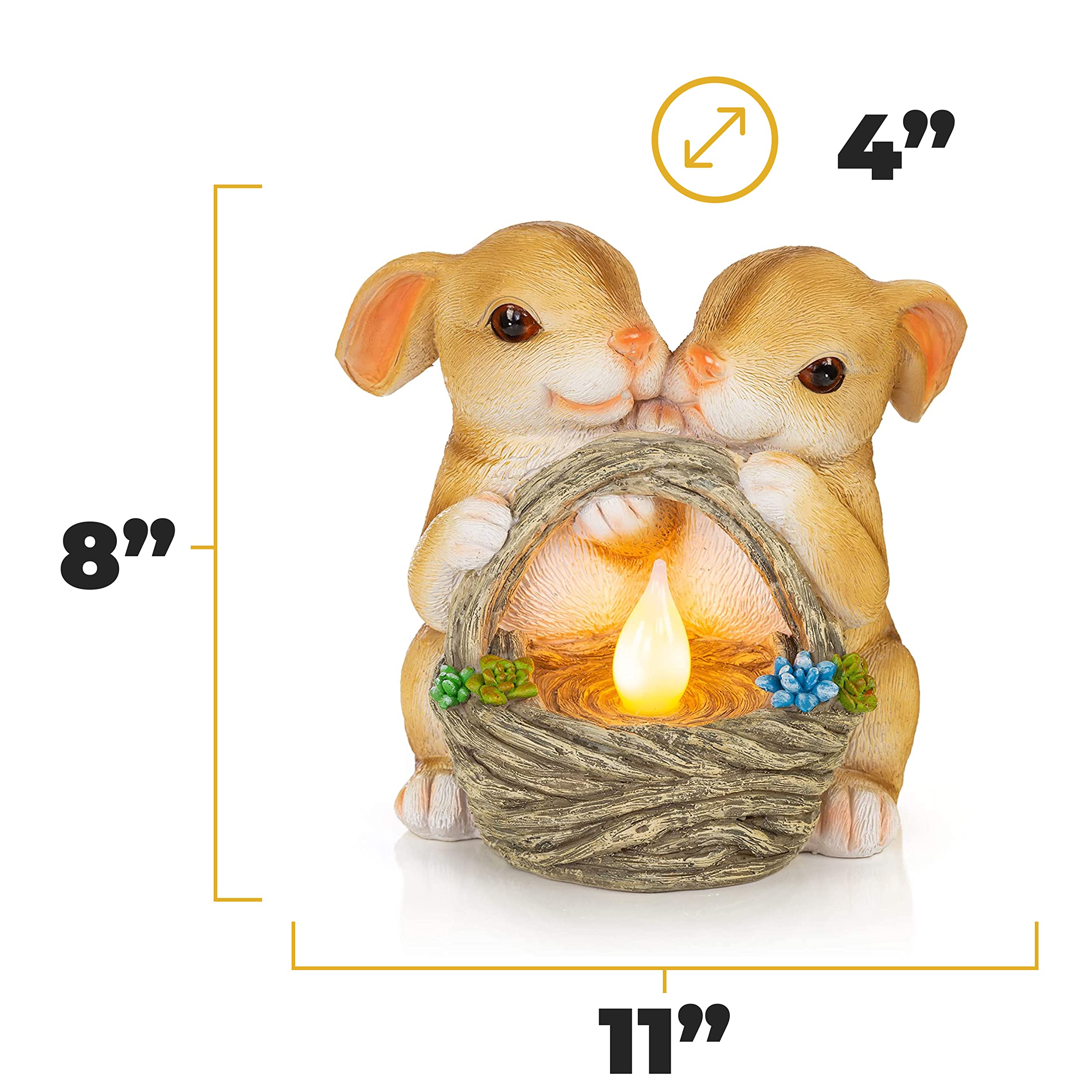 VP Home Mom and Baby Rustic Owls Solar Powered LED Outdoor Decor Garden Light Owl Statue Solar Powered Garden Light for Outside Patio Lawn Ornament