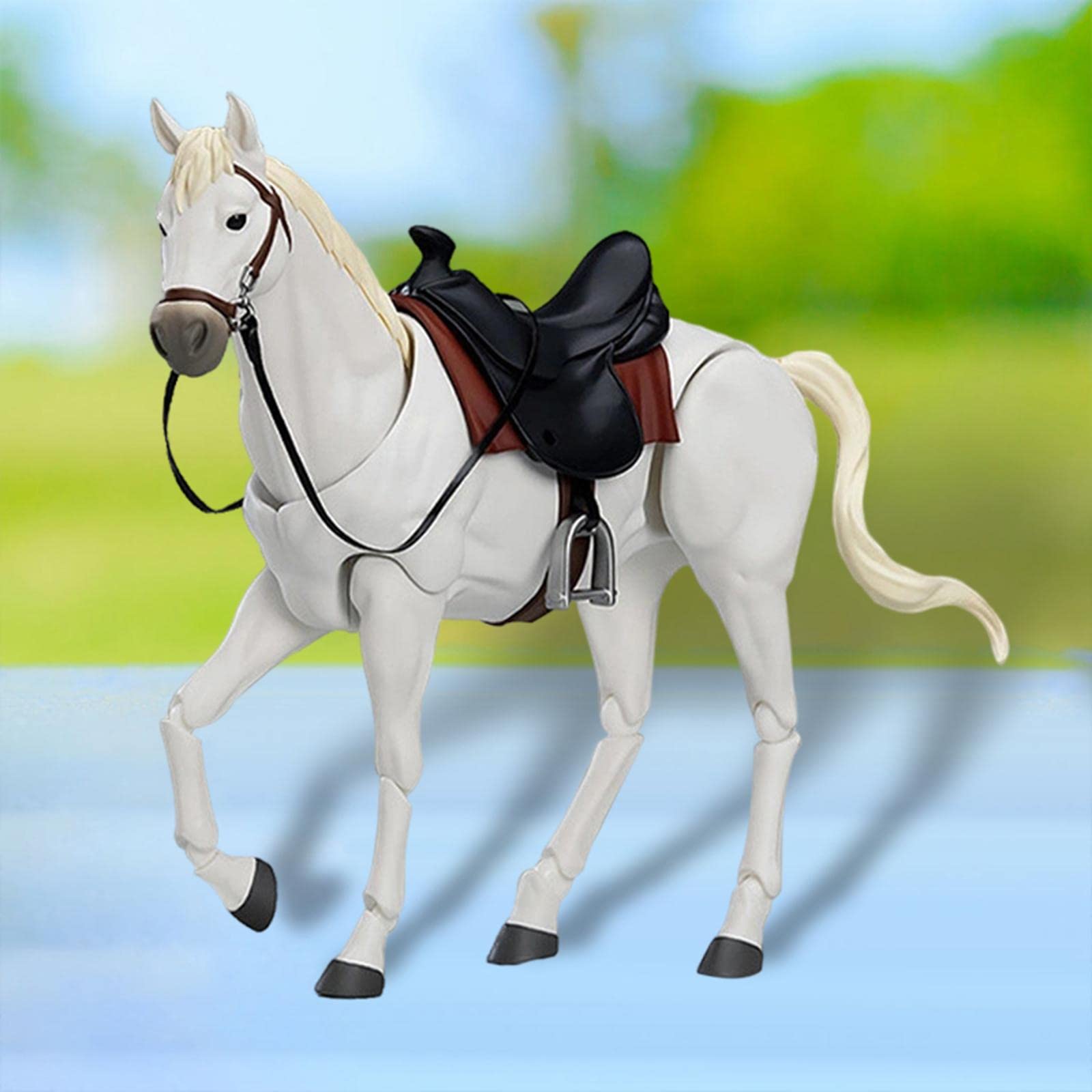 UGPLM 1/12 Scale Action Figures 1/12 Scale Horse Figure Model Collection Home Decor Simulation Realistic Painted Figures 1:12 Scale Animal Figurine, White, 22cm
