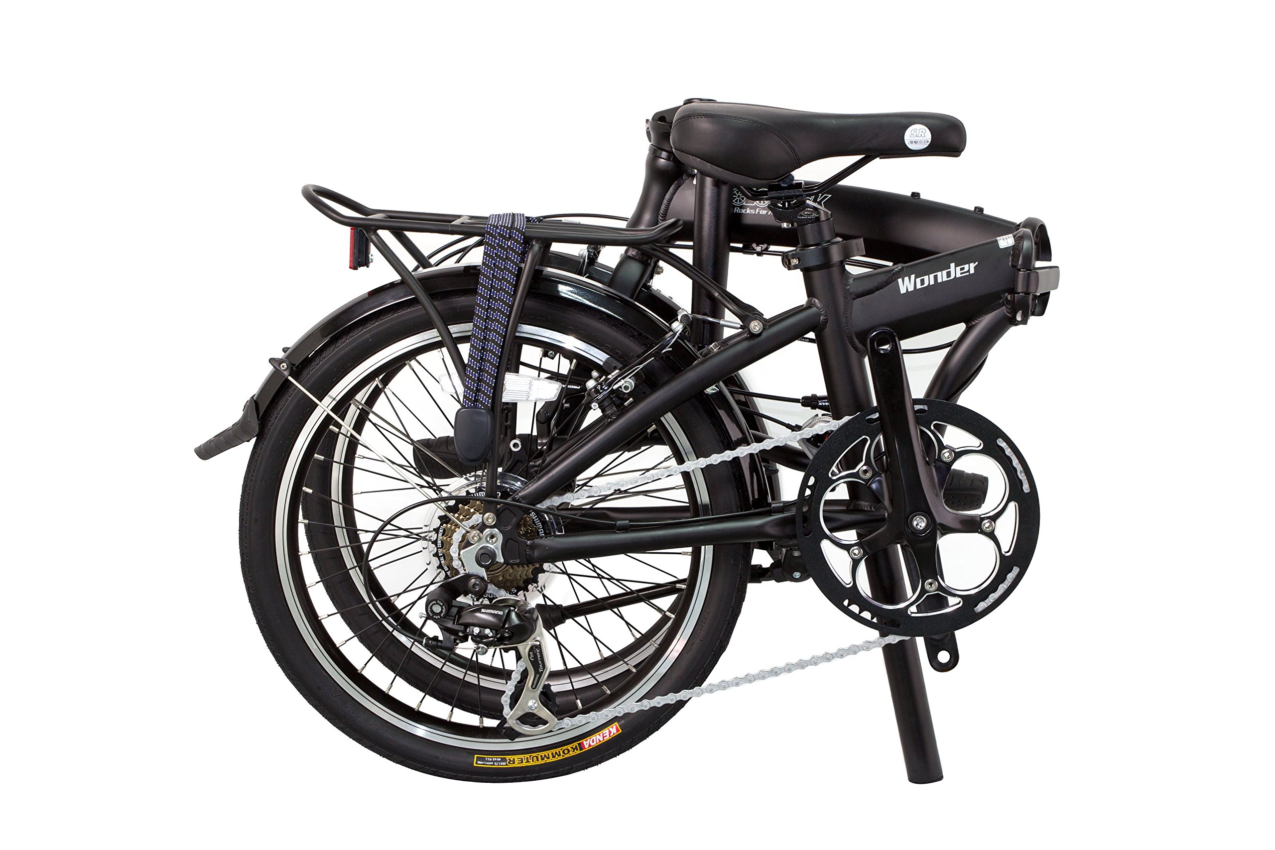 SOLOROCK 20" 8 Speed Aluminum Folding Bike - Wonder V Brakes (Metallic Blue)