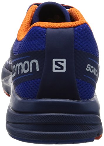 Salomon Men's Sonic AERO-M Trail Runner, Surf The Web/Blue Depths/Flame, 10 M US