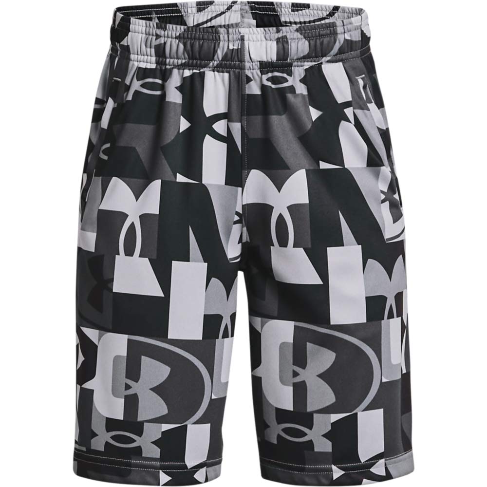 Under Armour Boys' Renegade 3.0 Printed Shorts , Mod Gray (011)/Pitch Gray , Youth Large
