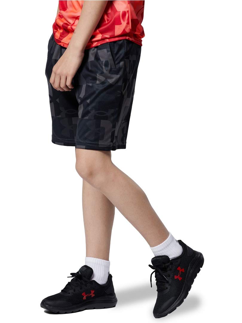 Under Armour Kids Boys' Renegade 3.0 Printed Shorts, Black/White, MD (10-12 Big Kids)