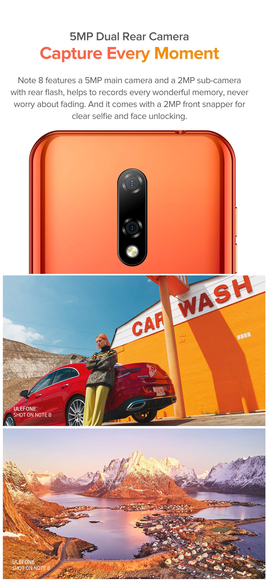 Ulefone Note 8 Unlocked Cell Phones, Dual Sim Unlocked Smartphones 3G, 5.5'' 2GB+16GB, Android 10, GSM Unlocked Phone, 5MP+2MP Camera, 2700mAh Battery, Face ID, GPS, No Sprint& Verizon Blue