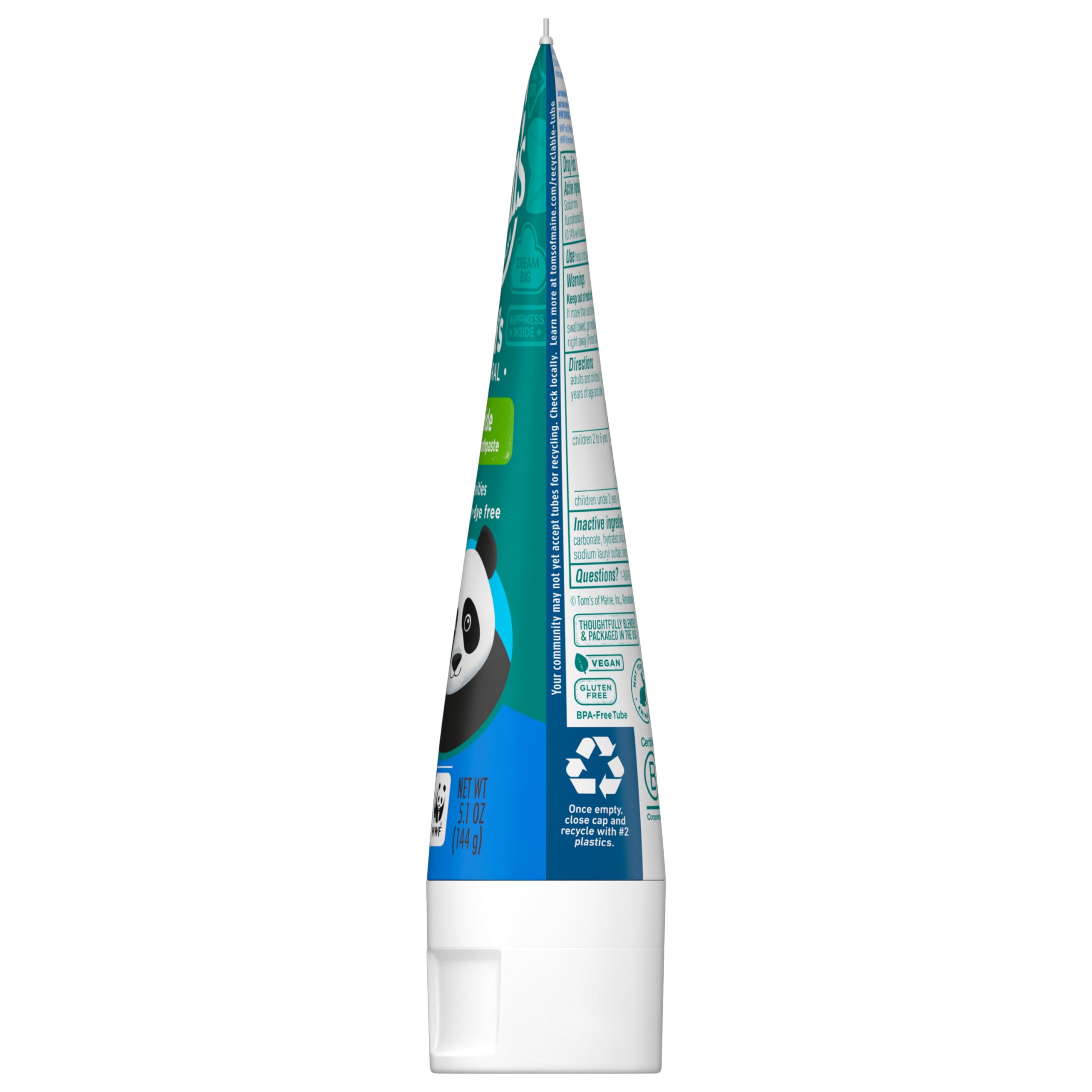 Tom's of Maine Kid's Natural Fluoride Toothpaste, Blueberry, 5.1 oz. 3-pack (Packaging May Vary)