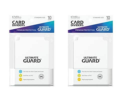 Ultimate Guard 2 Packs White Card Dividers (10) Standard Size Individual Pack
