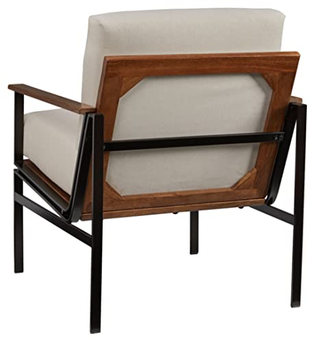 Signature Design by Ashley Tilden Mid-Century Modern Accent Chair, Ivory & Black