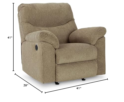 Signature Design by Ashley Alphons Transitional Polyester Tufted Rocker Recliner, Light Brown