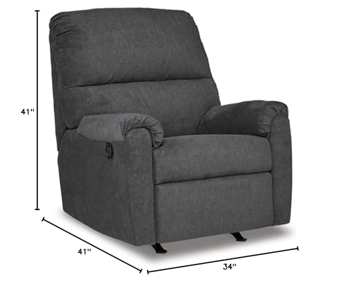 Signature Design by Ashley Miravel Casual Manual Rocker Recliner, Gray