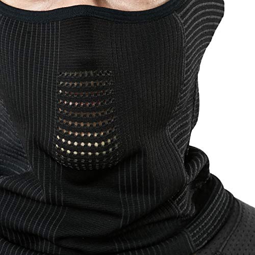 TSLA Thermal Winter Balaclava Face Mask, UV Protection Fleece Lined Ski Mask, Lightweight Windproof Neck Gaiter, Windproof Balaclava Black Grey, One Size
