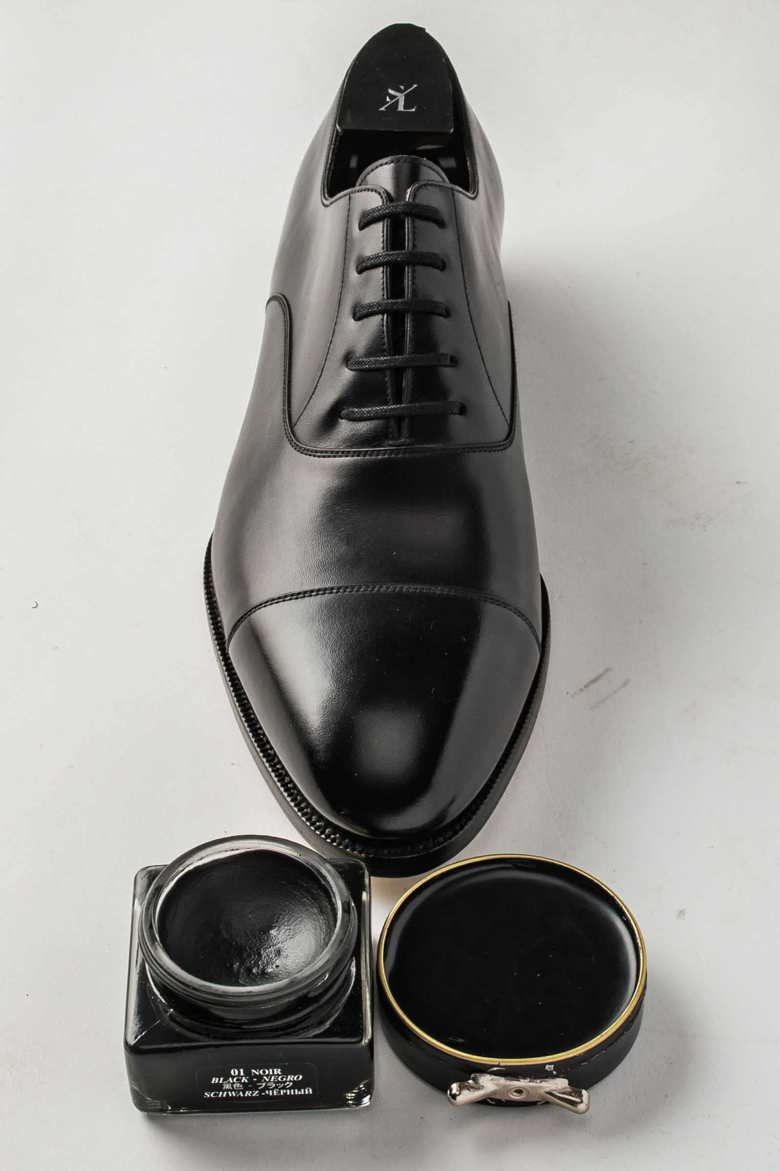 SAPHIR Medaille d'Or Pommadier Cream 75ml – Natural Cream Leather Shoe Polish, Leather Conditioner for Boots, Handbags - Black