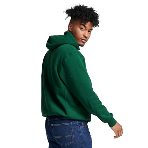 Russell Athletic Mens Dri-power Fleece Hoodies, Moisture Wicking, Cotton Blend, Relaxed Fit, Sizes S-4x Athletic-hoodies, Dark Green Pullover, X-Large US