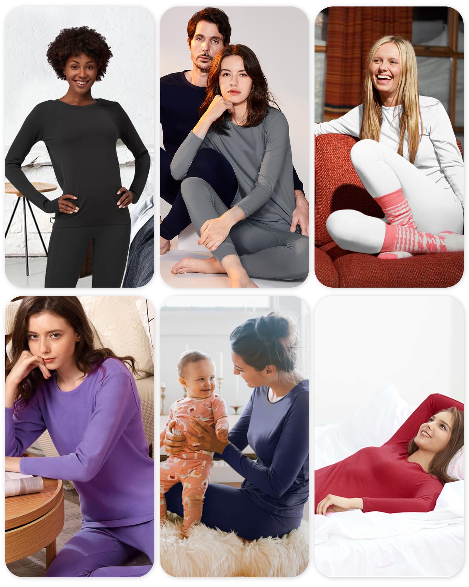 WEERTI Thermal Underwear for Women Long Johns Women with Fleece Lined, Base Layer Women Cold Weather Top Bottom(Black M)