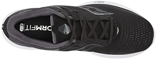 Saucony Men's Ride 15 Running Shoe, Black/Gum, 10.5