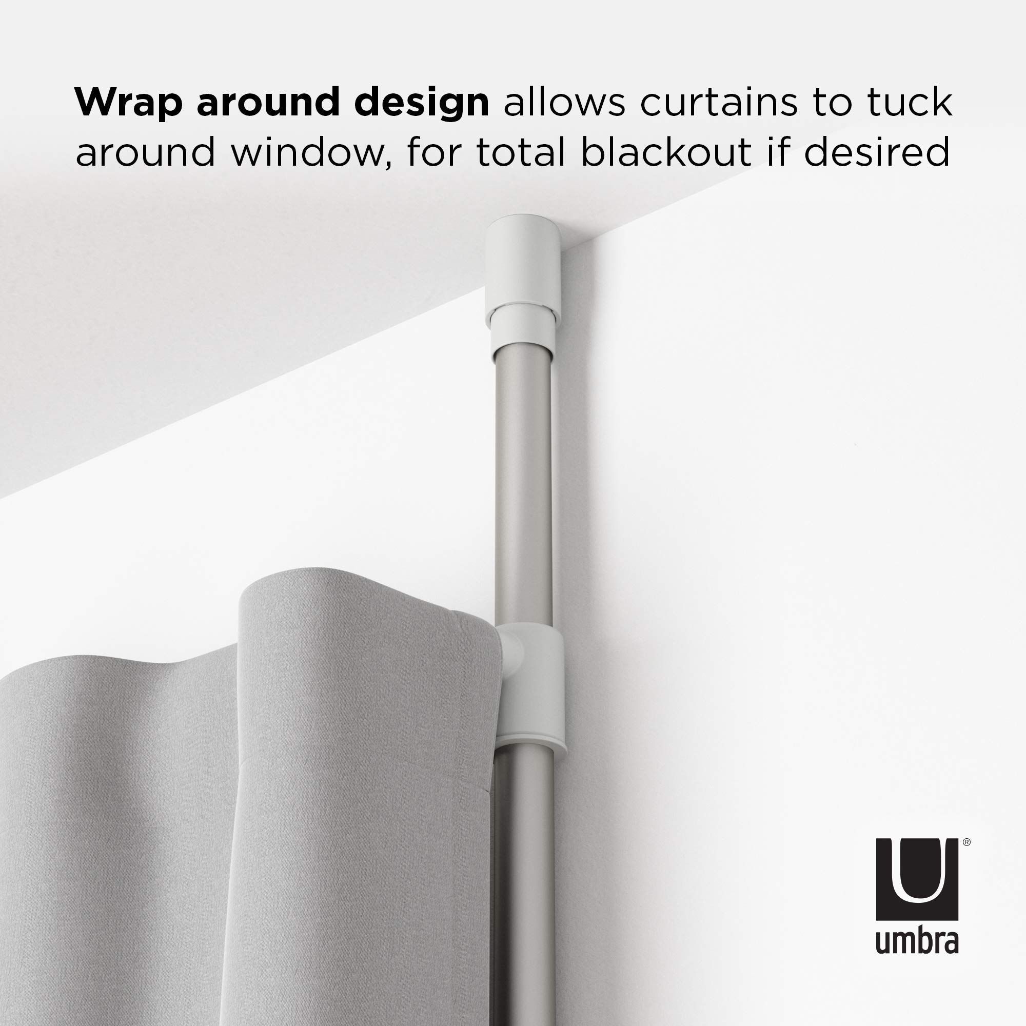 Umbra Anywhere Expandable Rod Curtain Rod and Room Divider (Metallic-Nickel)