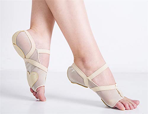 Women's Full Body Dance Foot Undies Lyrical Skin Shoes Mesh Stretch Kids Dance Paws Socks(XL, Nude)