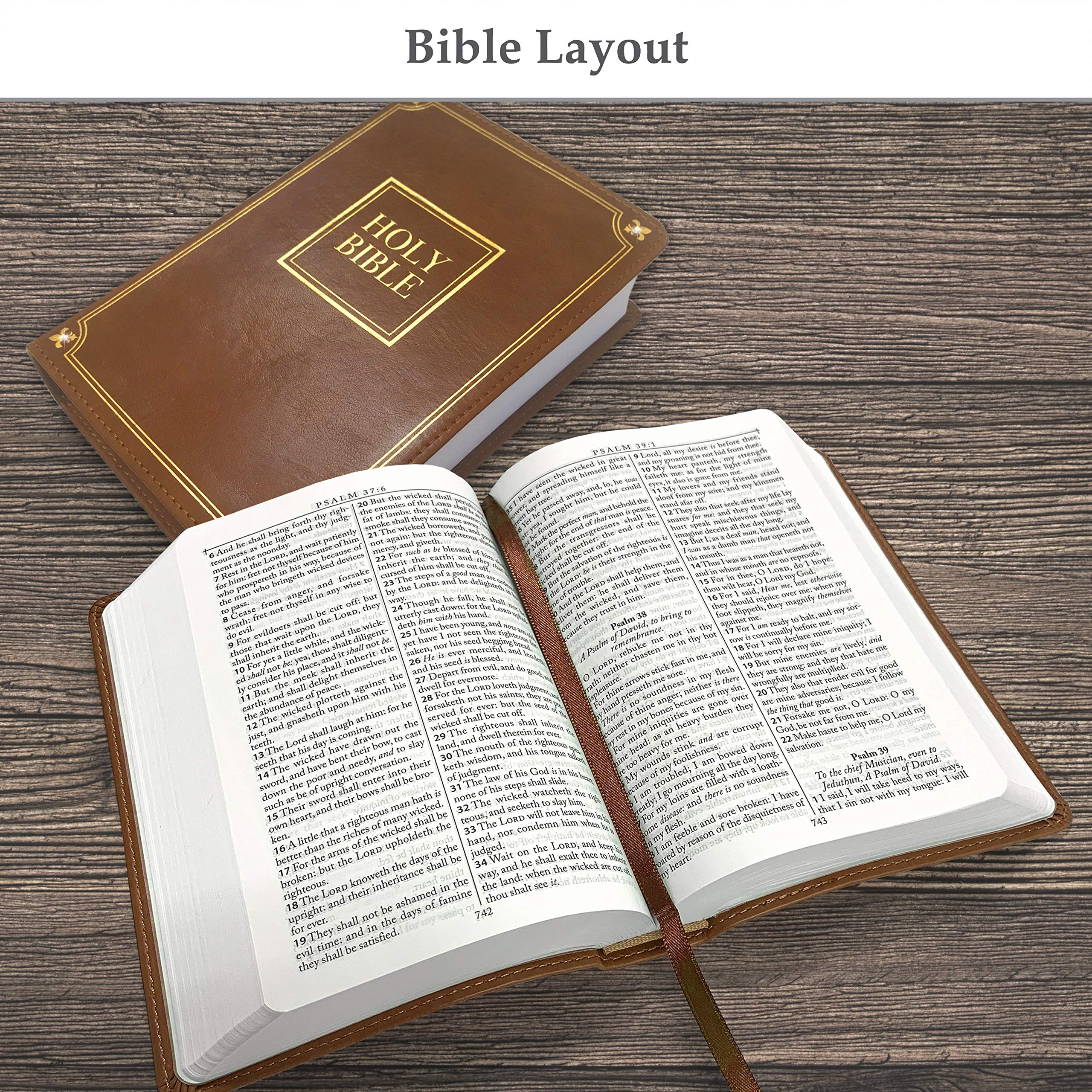 Wedding Bible Gift Set with KJV Bible & Silver-Plated Frame Ornament with Crystals from Swarovski