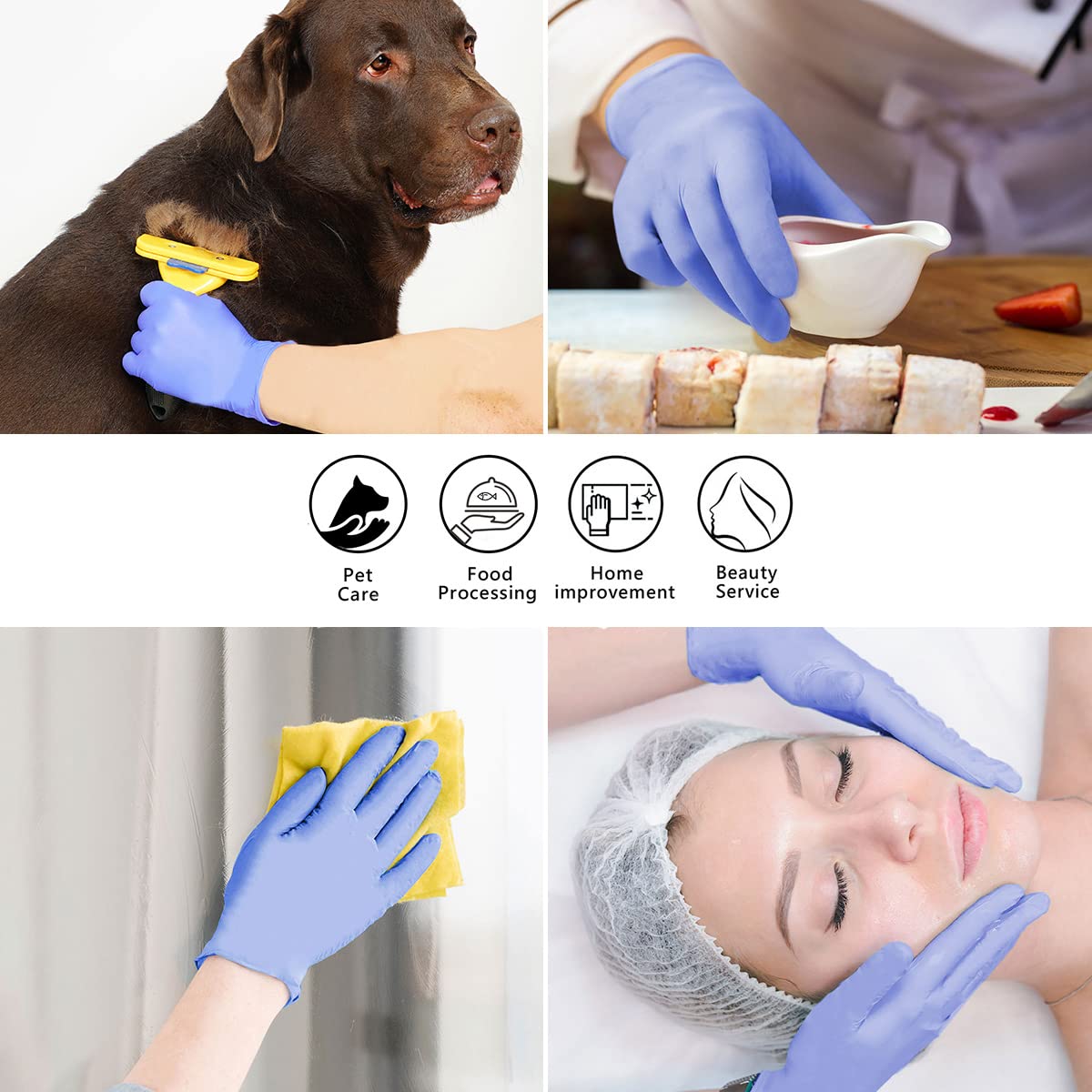 Safe Health Nitrile Gloves, Blue, Small, 100 Pcs