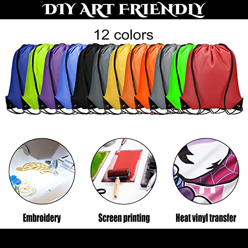 RLGPBON 12/24/48 Pack Drawstring Backpack Bulk Sport Bags Cinch Sack with String DIY Gym Sports Sackpack for Boys Girls Women Men