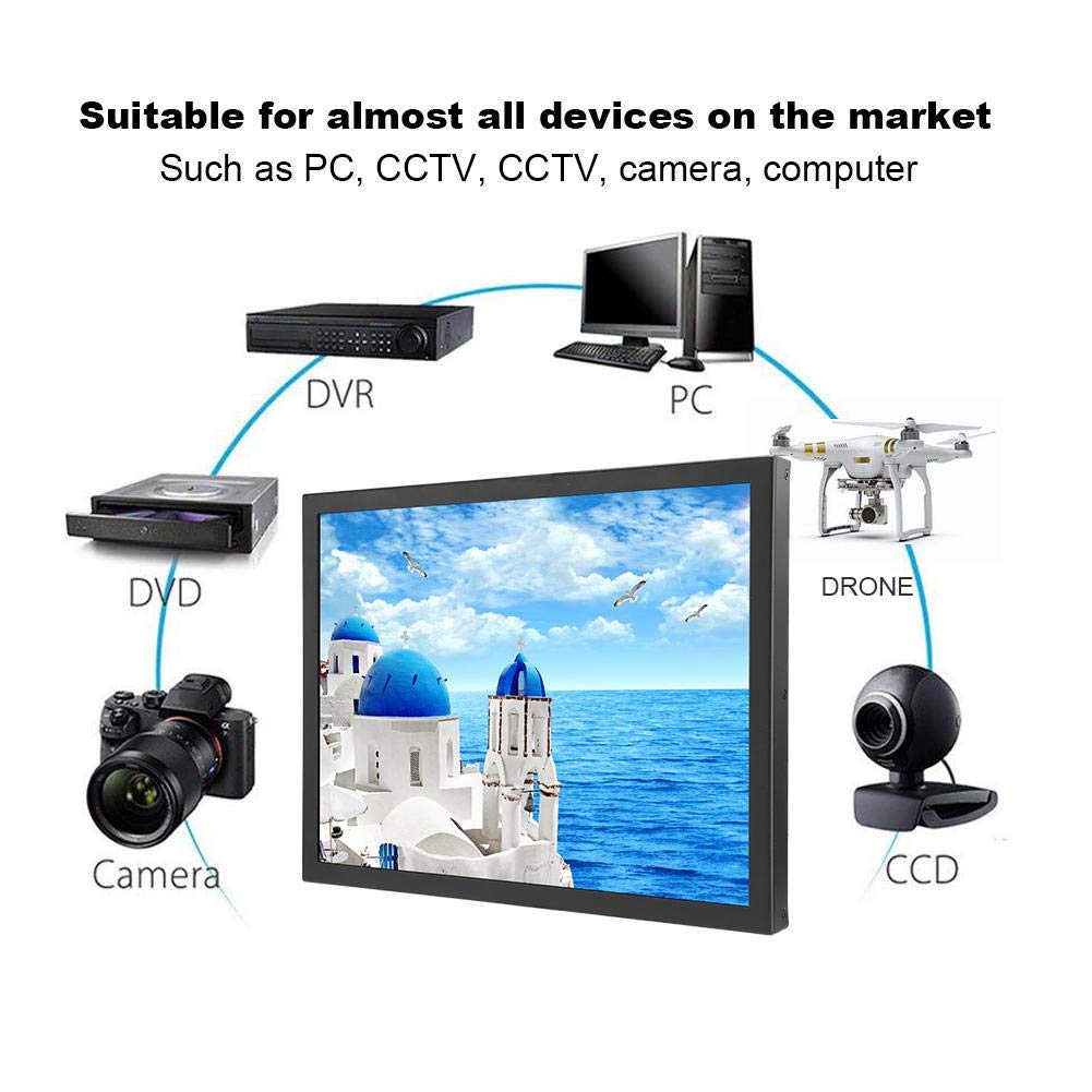 Wendry 15 Inch Capacitive Touch Screen, 1024 x 768 HDMI Monitor, 43 Multi-Point Capacitive Touch Screen Portable Industrial Monitor(US)