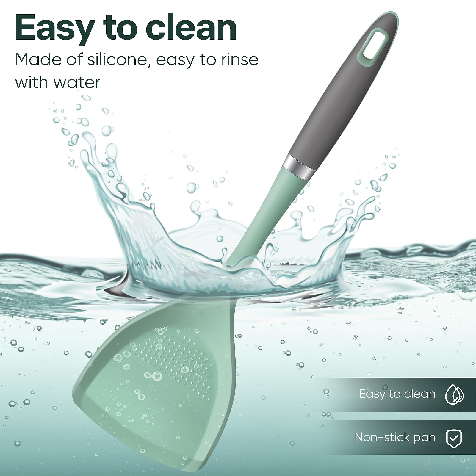 Silicone Cooking Utensils Set,4pcs Large Heat Resistant Kitchen Utensils Set Spatula,Kitchen Utensil Gadgets Tools Set for Nonstick Cookware,Dishwasher Safe (BPA Free)