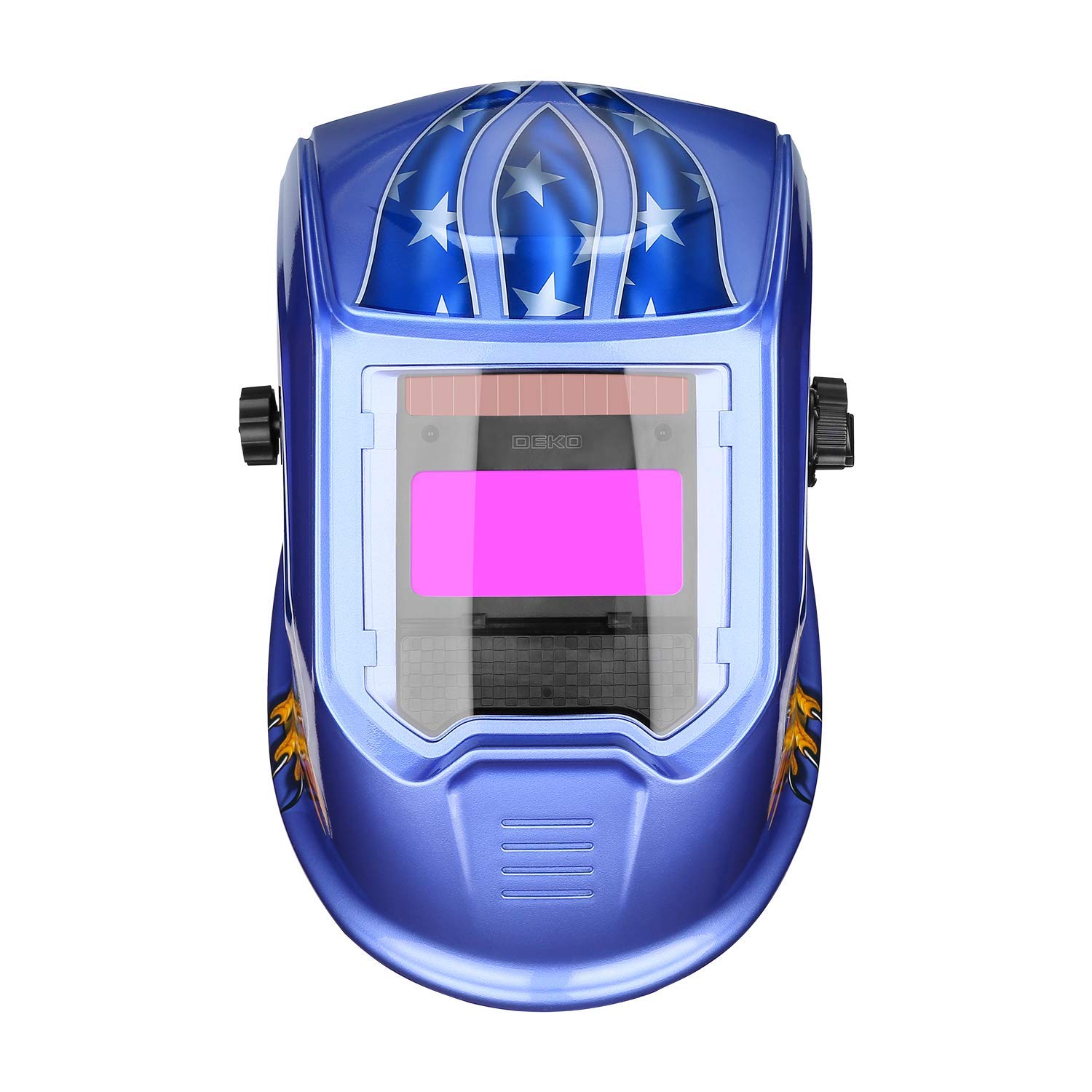 Welding Helmet Auto Darkening: DEKORPO Auto Darkening Welding Welder Helmet Mask Hood Helmets (Blue Eagle)