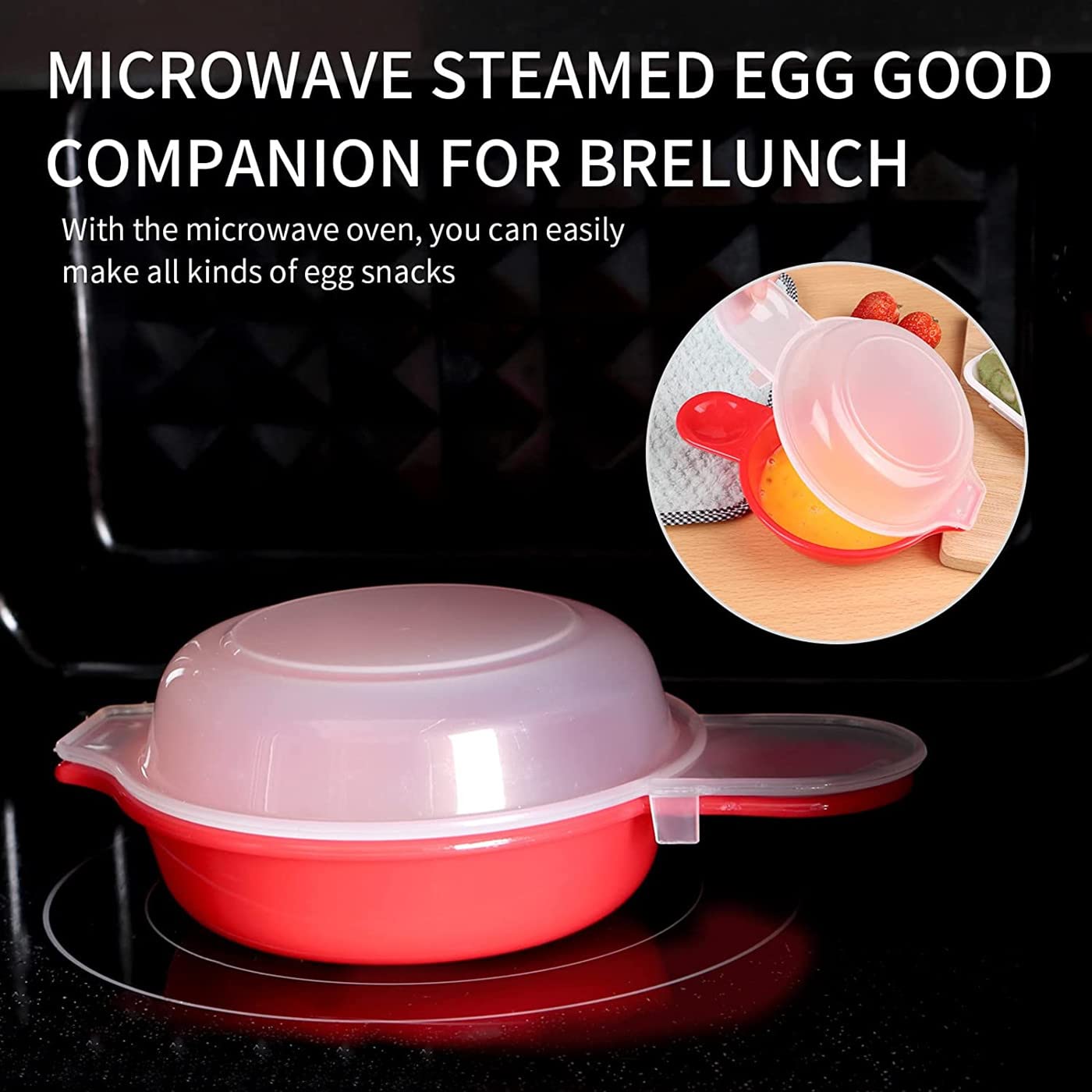 YYYFEI Microwave Egg Cooker,1 Minute Fast Egg Hamburg Omelet Maker Kitchen Cooking Tool,2pcs