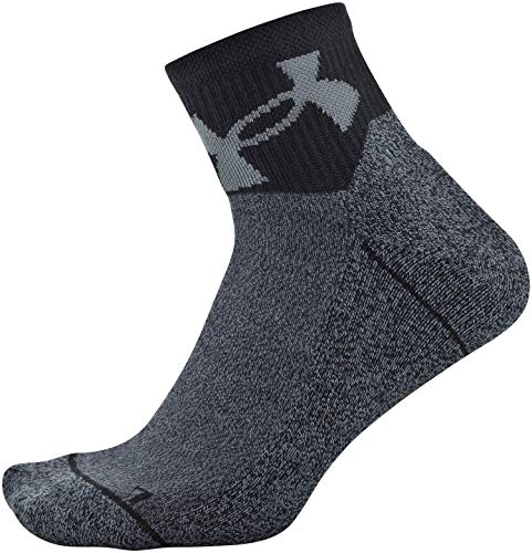 Under Armour Men's Phenom Quarter Socks, 3-Pairs , Black/White , Large